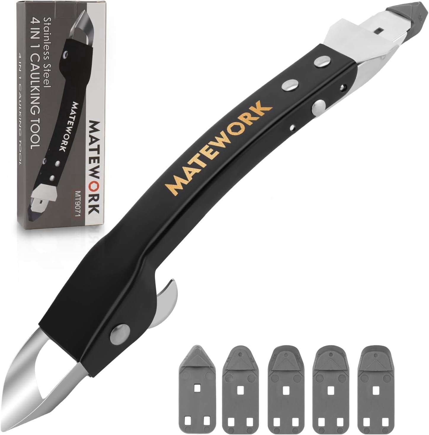 ToolSph 4-in-1 Caulking Tool Kit with Replaceable Silicone Pads for ...