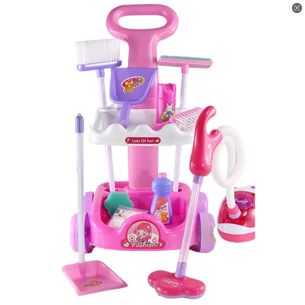 Caunedy Toddler Cleaning Set, Children's Sweep and Clean Cart Toy Set ...