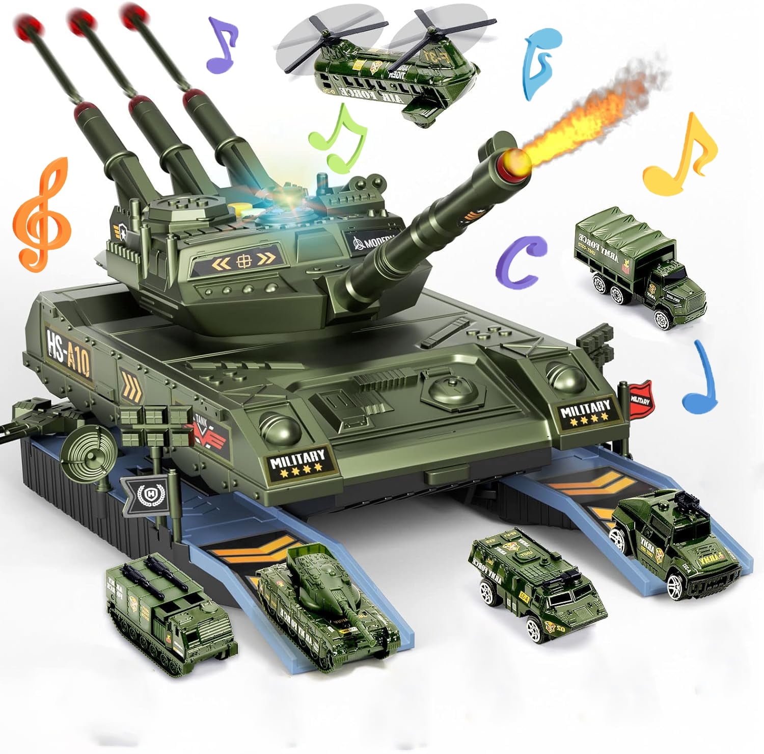 Caunedy Army Toys for Boys,Army Vehicles Tank Toy with Realistic Light ...