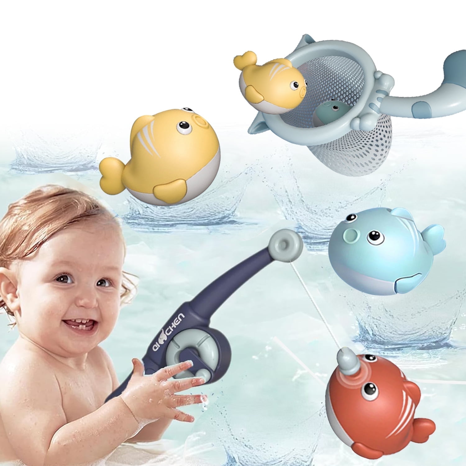 Sunforu Baby Bath Toys Fish Set,Fishing Toy for Toddlers 1-3Y?Kid's ...