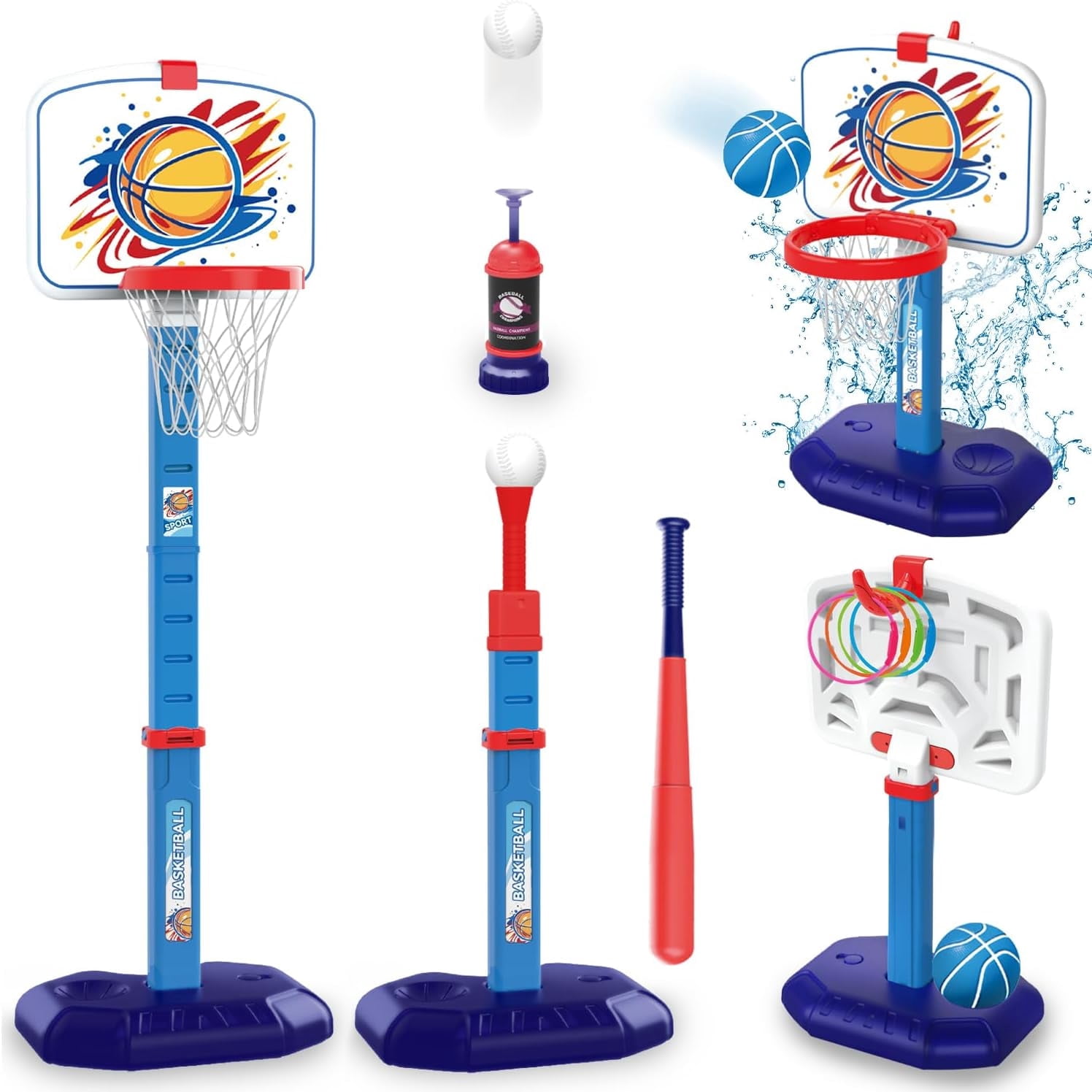 Sunforu Indoor Basketball Hoop for Toddler Age 3-5, Adjustable Height ...