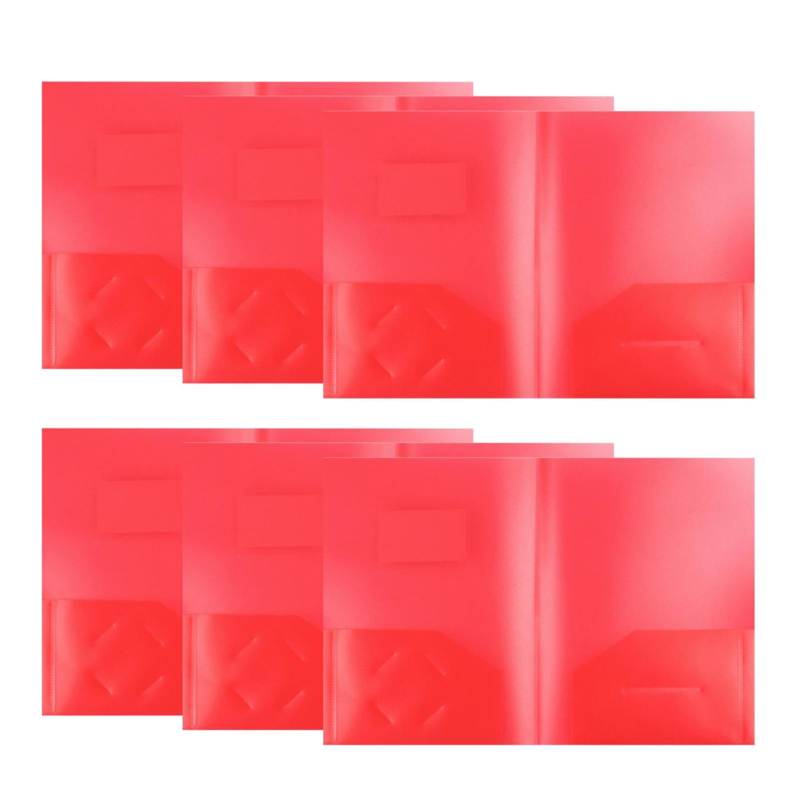 Cauoiy 6Pcs Folders with Pockets,Plastic Pocket Folders Red Folders ...
