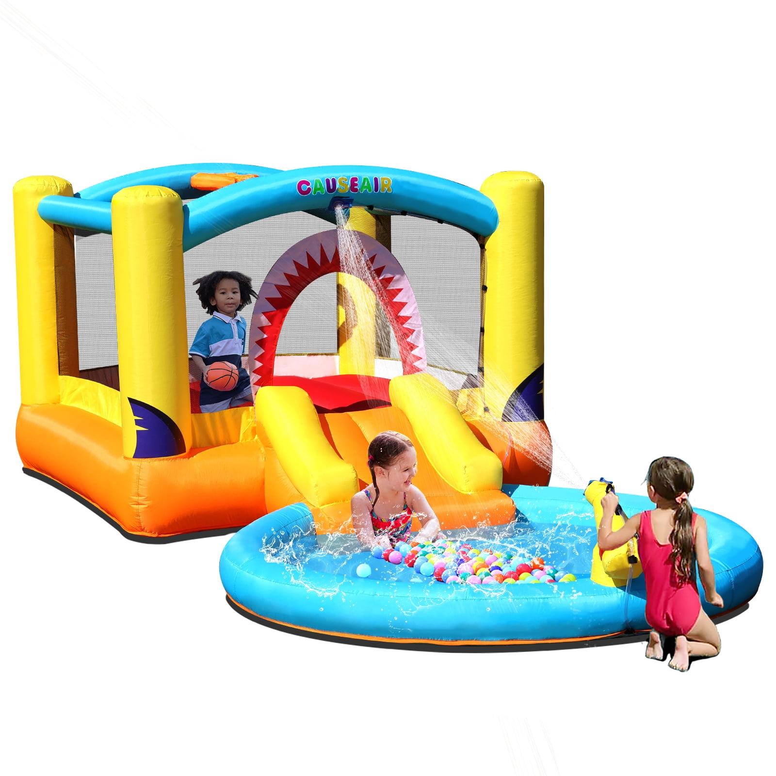 Causeair Outdoor Play Jumper: Inflatable Bounce House, Water Slide ...