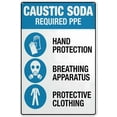 Caustic Soda Required PPE Warning Sticker 12 x 8 Inches - Security Sign ...