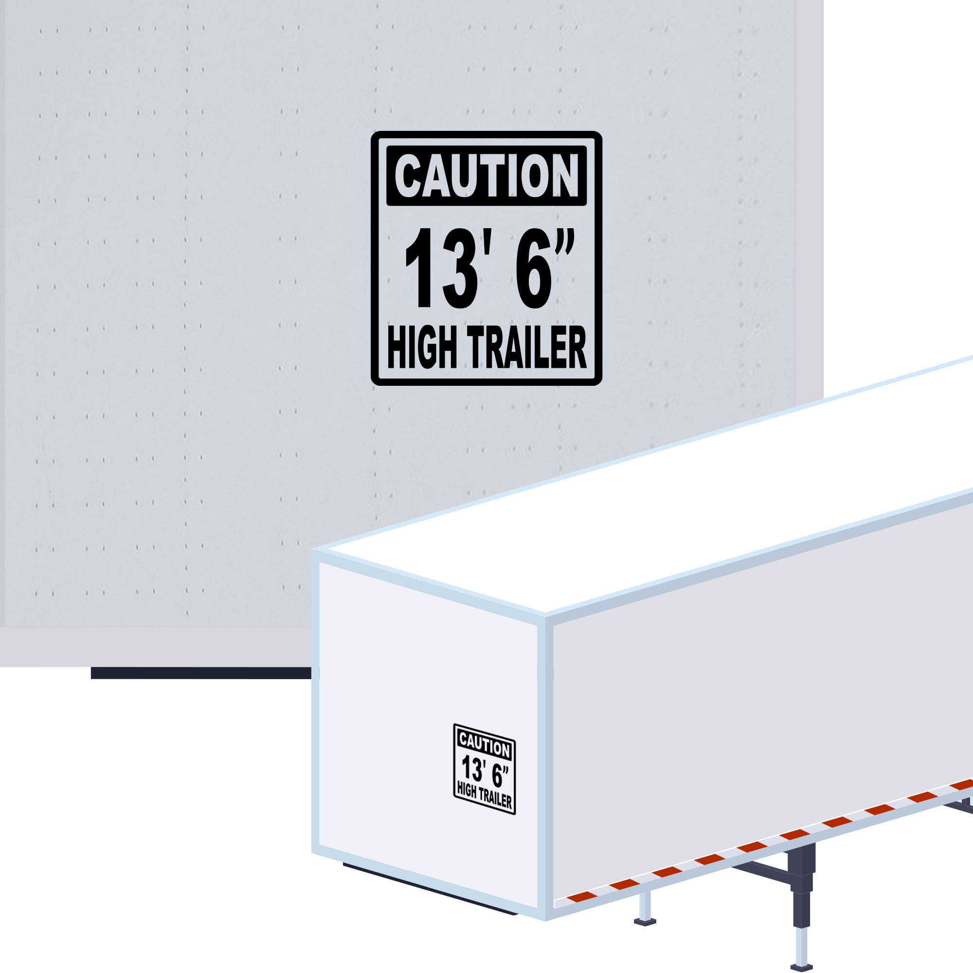 Caution 13' 6" High Trailer Vinyl Decal Sticker - Height Trailer Sign ...