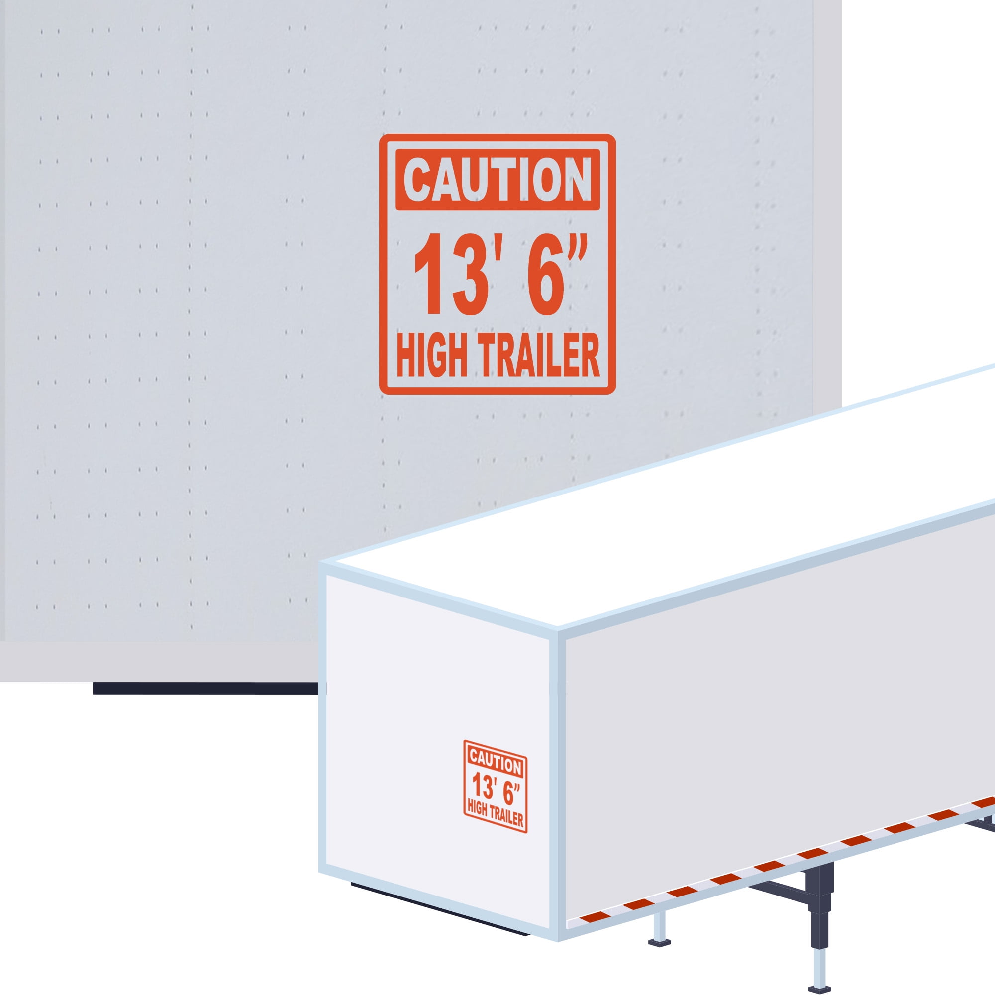 Caution 13' 6" High Trailer Vinyl Decal Sticker - Height Trailer Sign ...