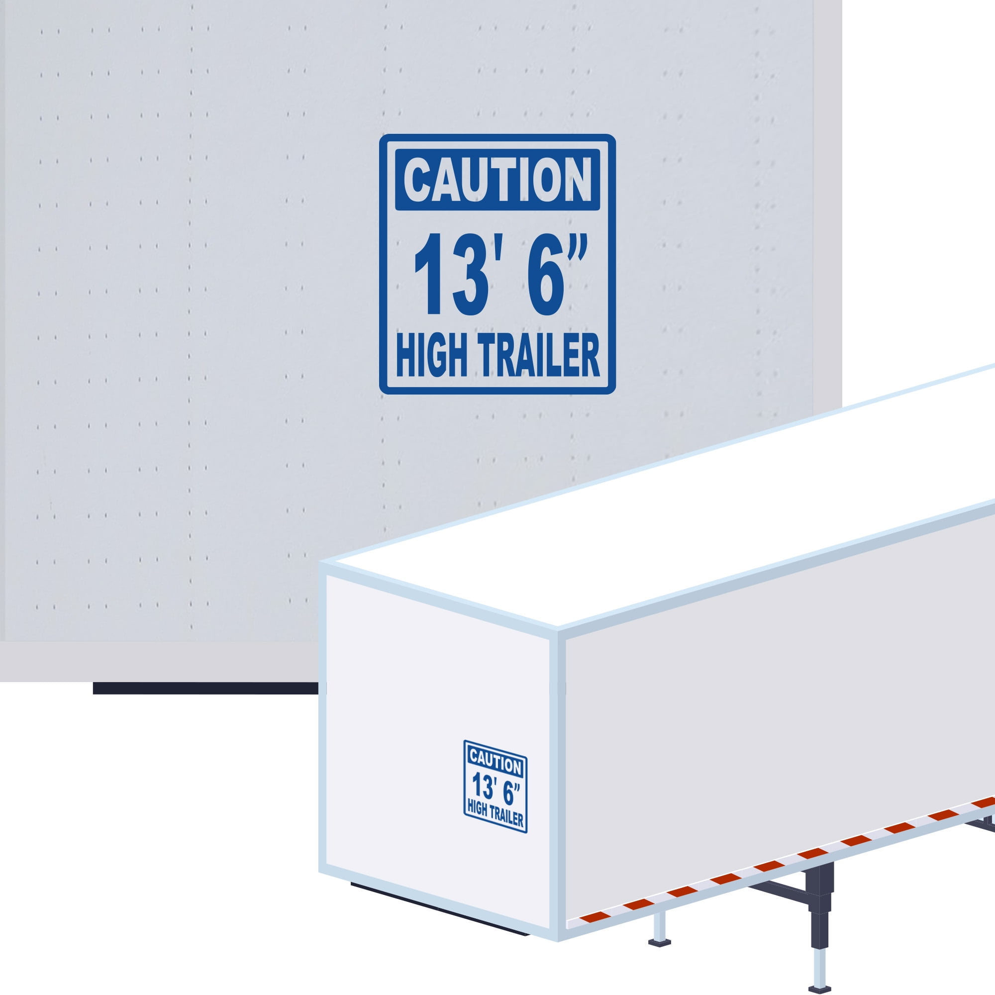 Caution 13' 6" High Trailer Vinyl Decal Sticker - Height Trailer Sign ...