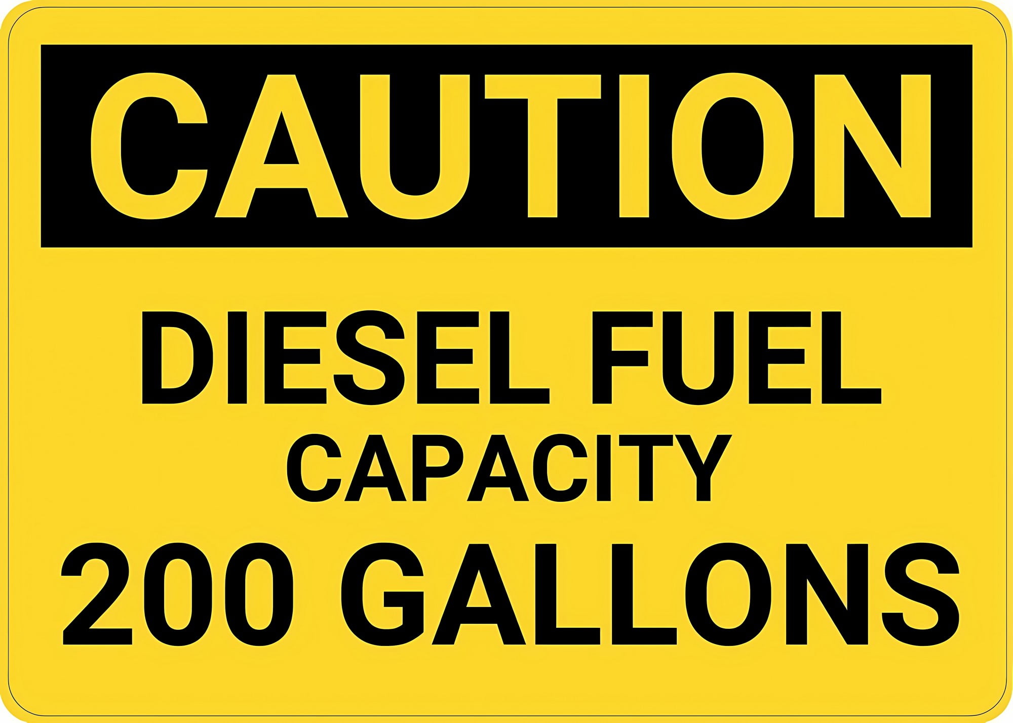 Caution 200 Gallons Sign - 8"x12" Wall Metal Danger Warning Sign for ...