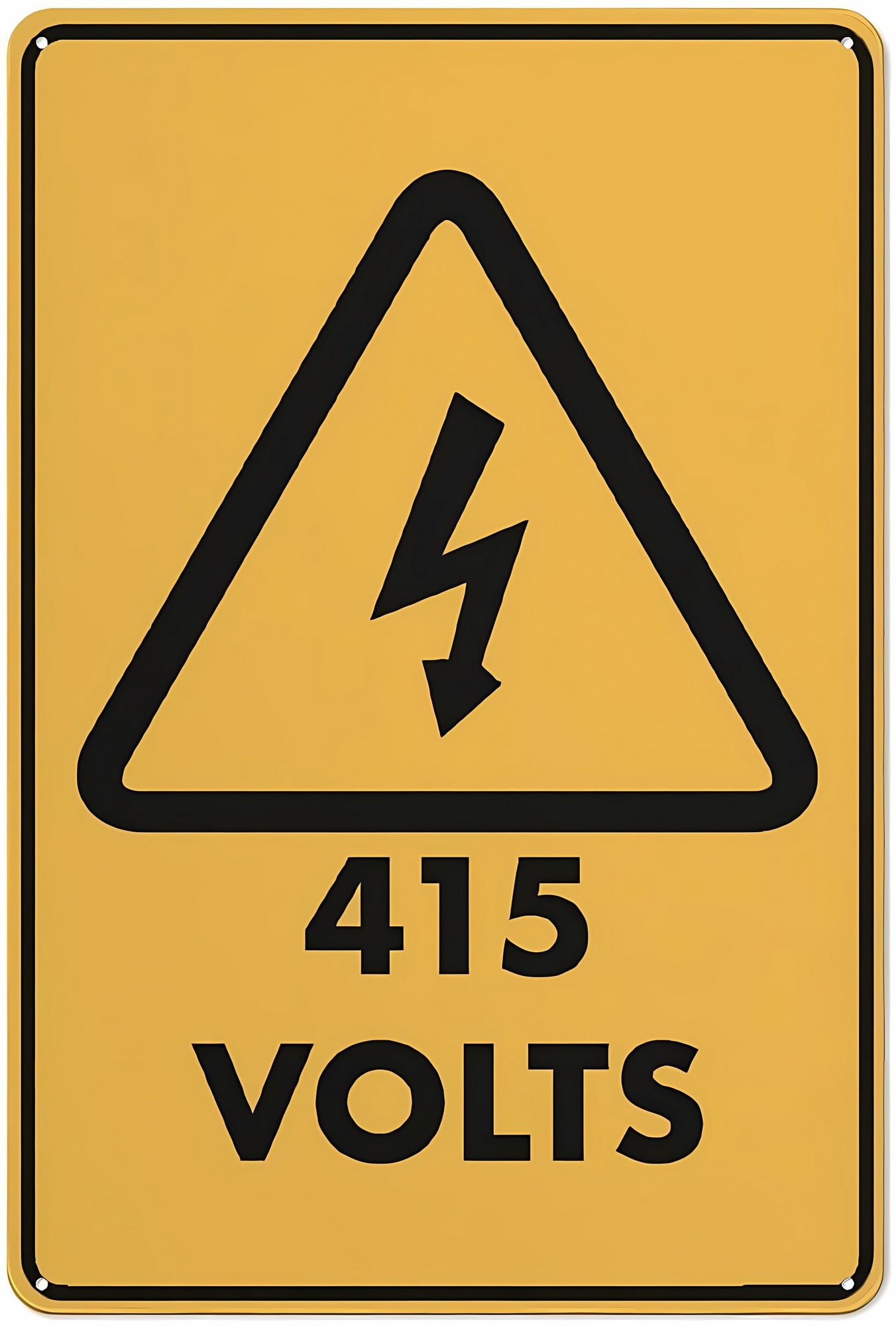 Caution 415 Volts-Electrical Hazard Sign, 8"x12" Metal Aluminum Sign ...
