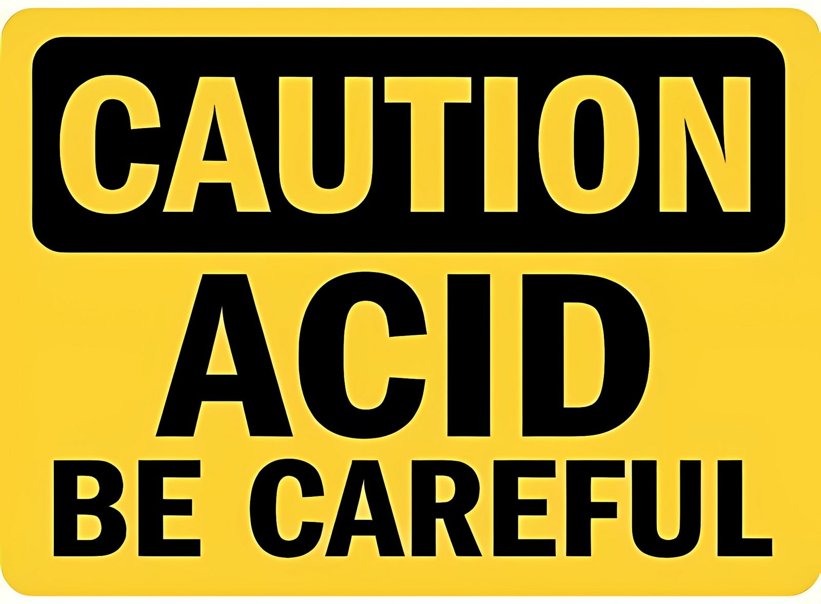 Caution Acid Be Careful Aluminum Metal Tin Sign 12 x 8 Inches ...