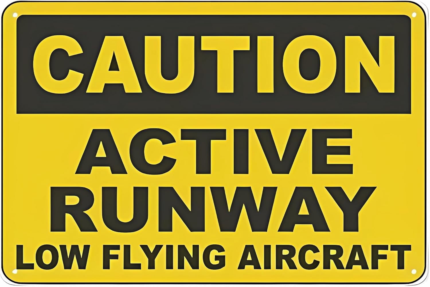 Caution Active Runway Sign, 8"x12" Aluminum Tin Warning Sign, Airport ...