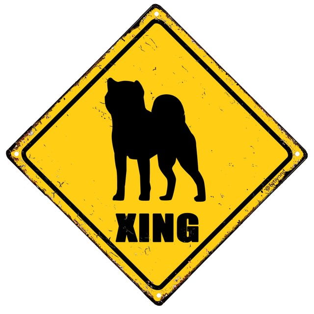Caution Akita Xing Metal Tin Signs Akita Beware Of Danger Animals Cross ...
