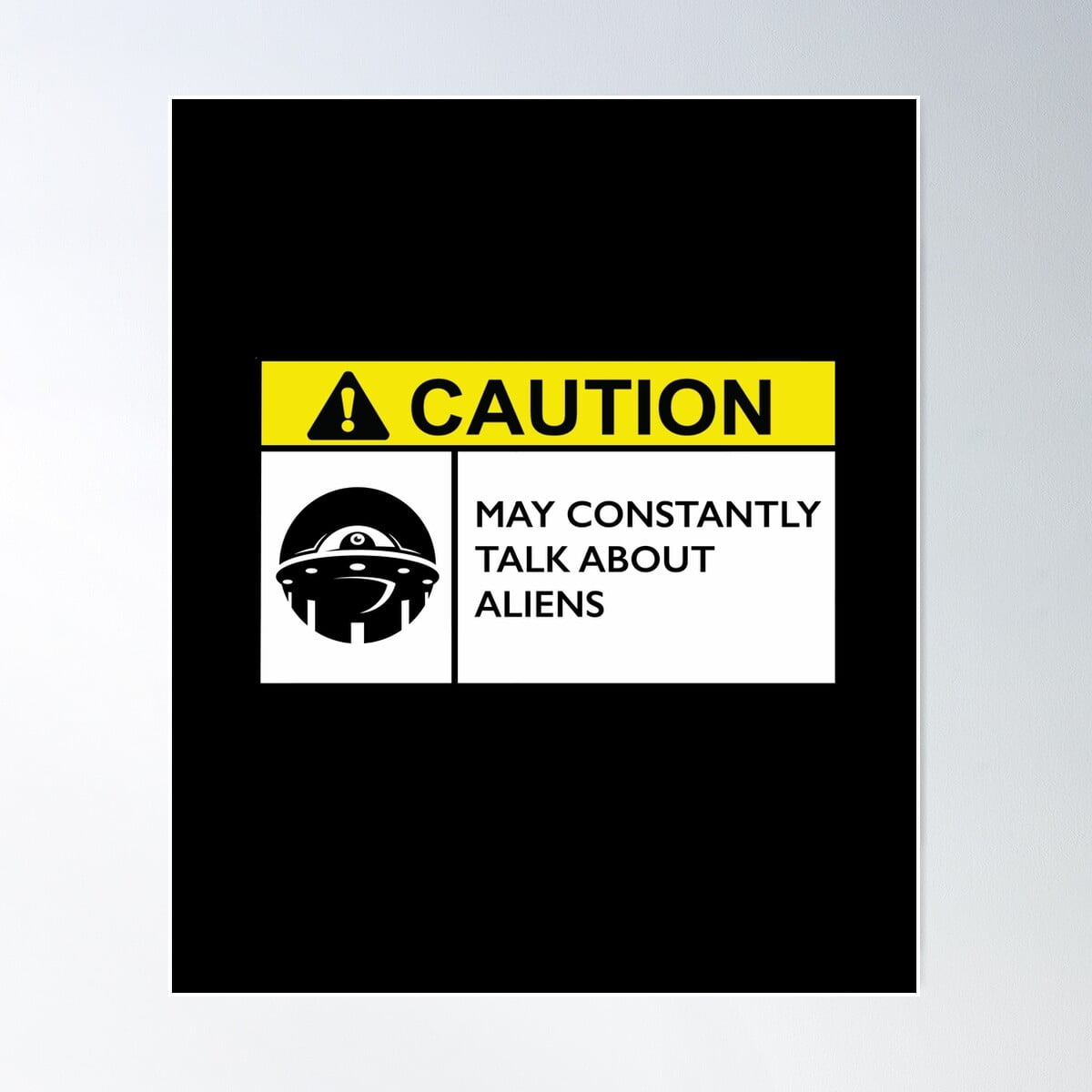 Caution Aliens Poster Wall Art, Modern Wall Decor For Living Room ...