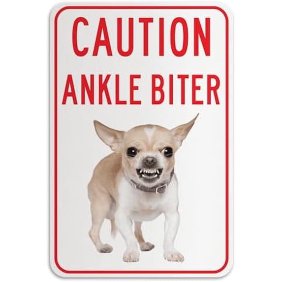Caution Ankle Biter Sign Metal Sign Decorative Wall Plaque, 12 X 8 inch ...
