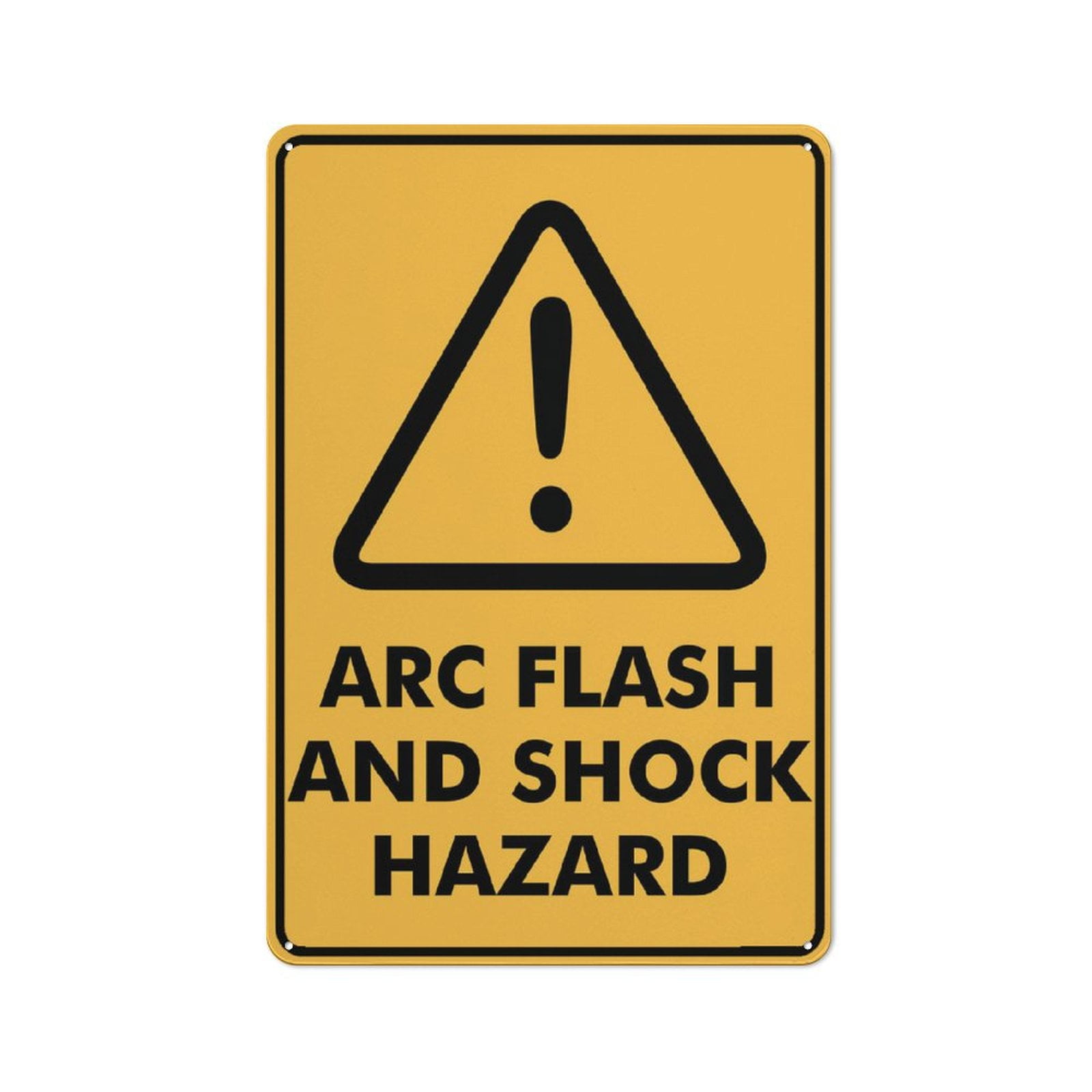 Caution Arc Flash And Shock Hazard Text Sign 12”X8” Metal Signs ...