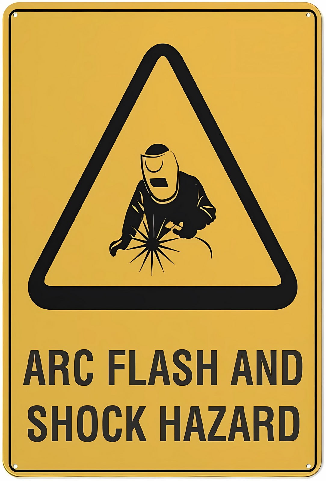 Caution Arc Flash and Shock Hazard Sign 12 x 8 Inches - Grade ...