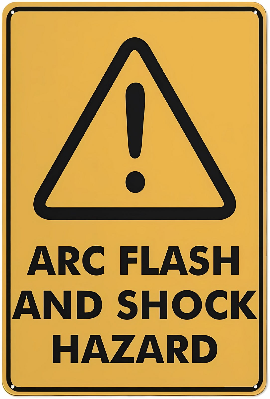 Caution Arc Flash and Shock Hazard Text Metal Aluminum Sign 12 x 8 ...