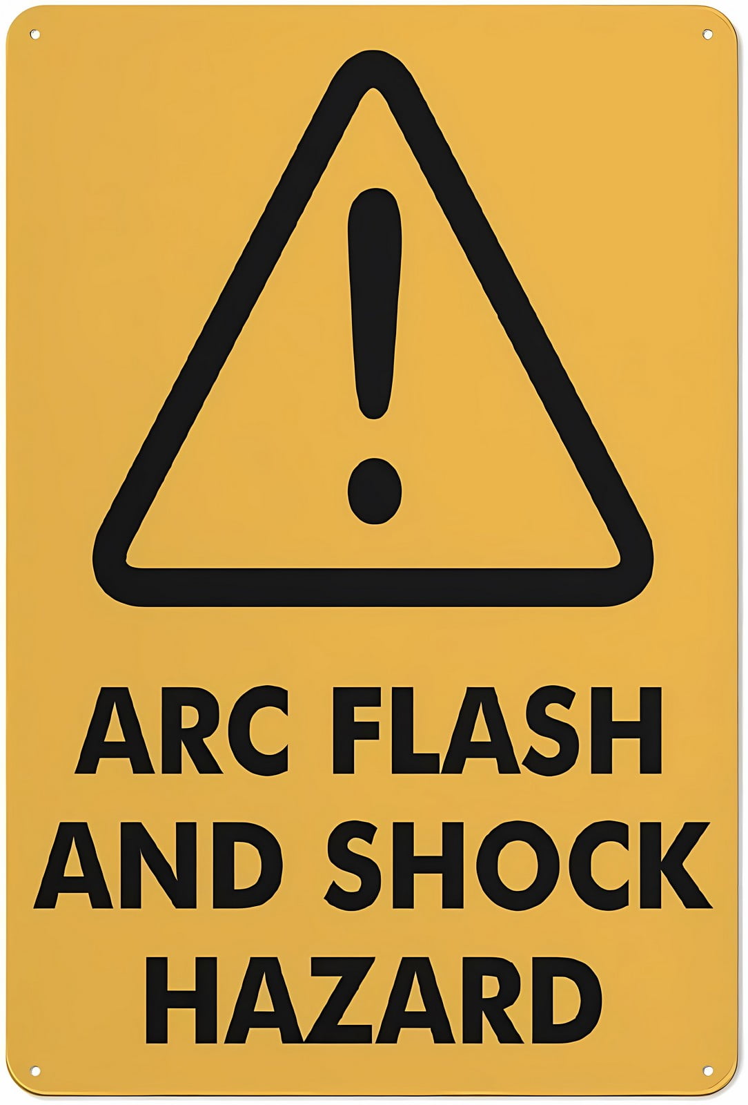 Caution Arc Flash and Shock Hazard Text Reflective Aluminum Sign 12 x 8 ...