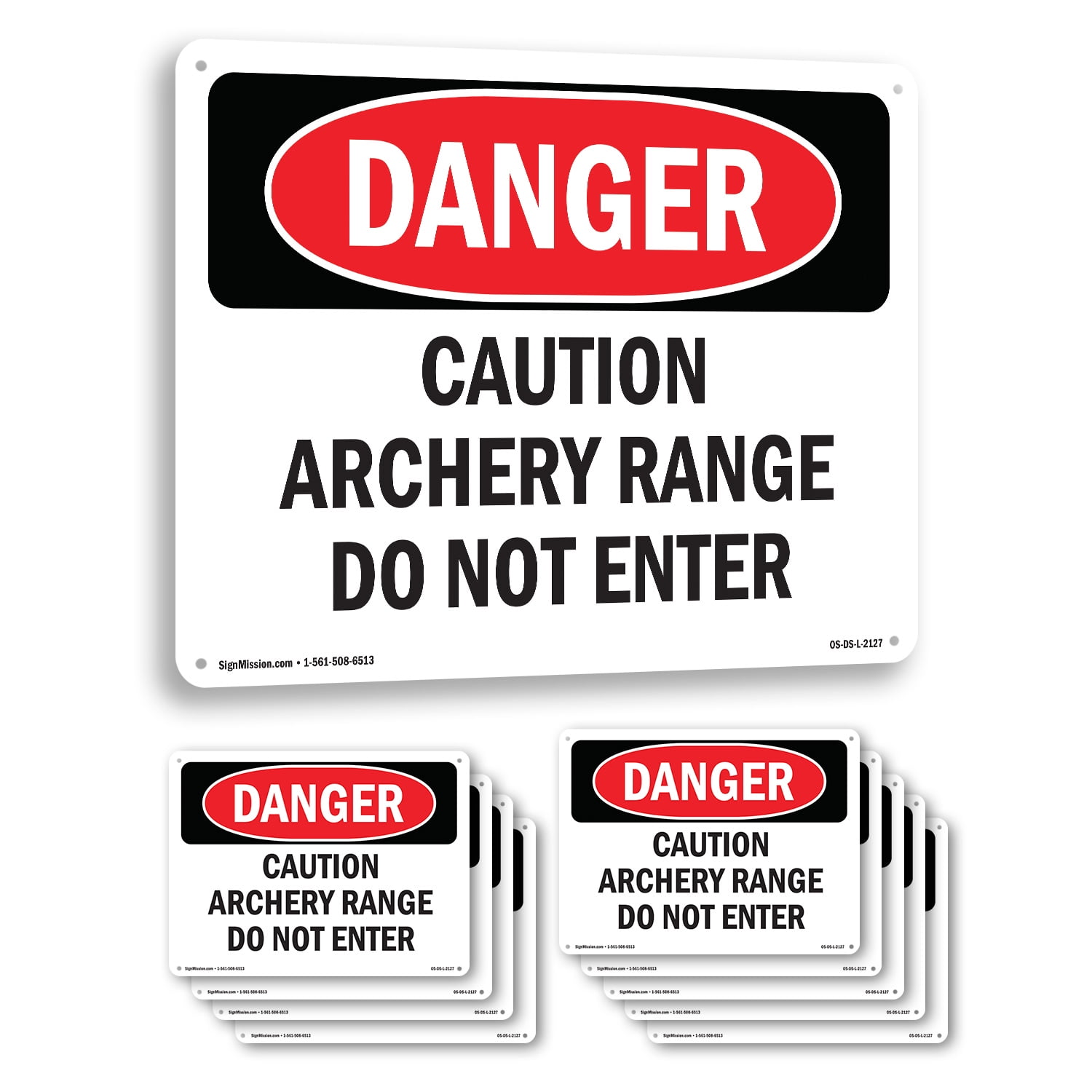 Caution Archery Range Do Not Enter OSHA Danger Aluminum Sign 14 Inch x ...