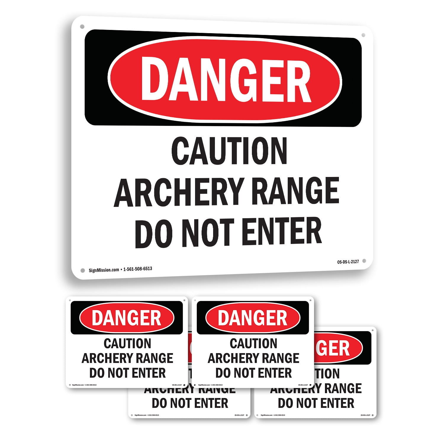 Caution Archery Range Do Not Enter OSHA Danger Aluminum Sign 24 Inch x ...