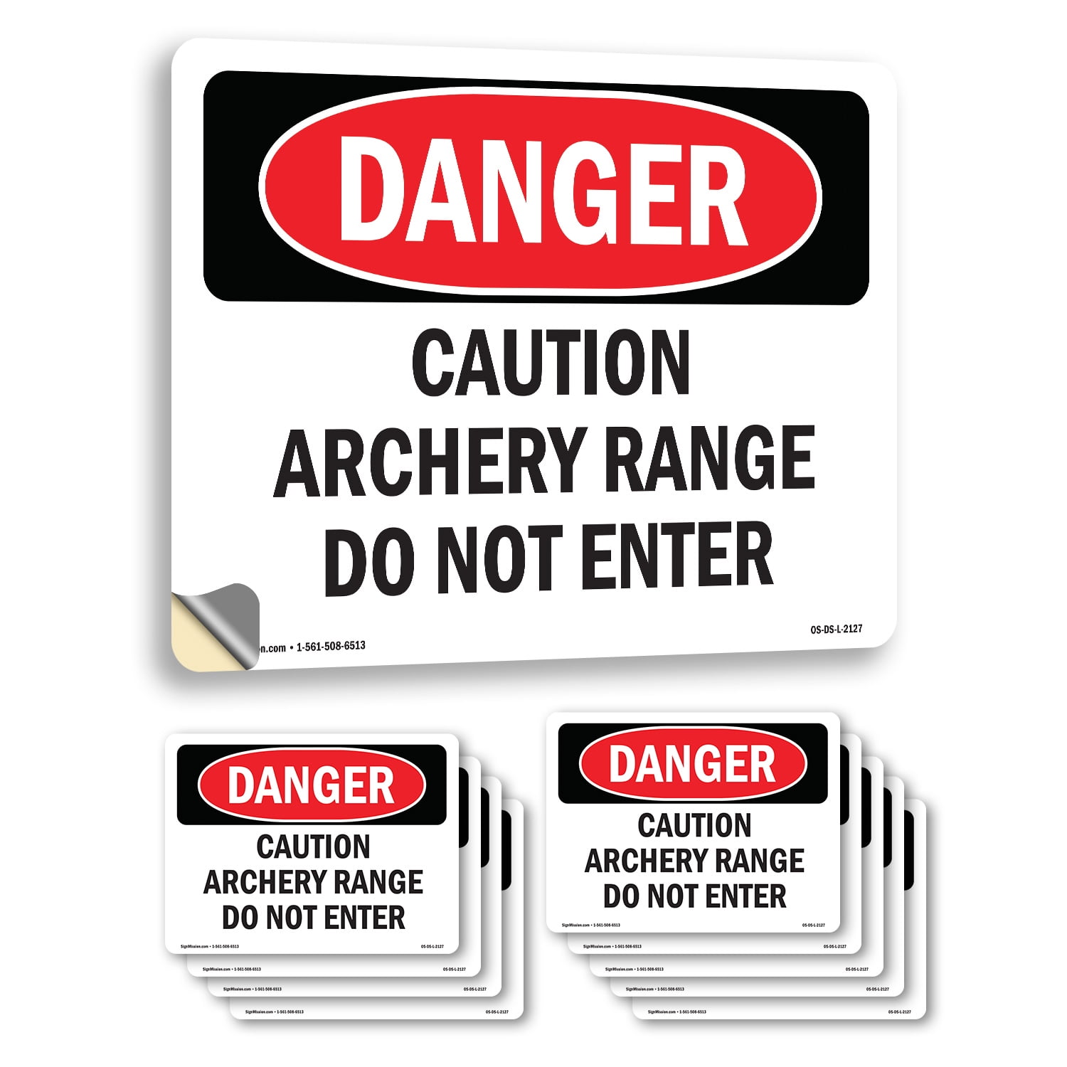 Caution Archery Range Do Not Enter OSHA Danger Vinyl Decal Label 5 Inch ...