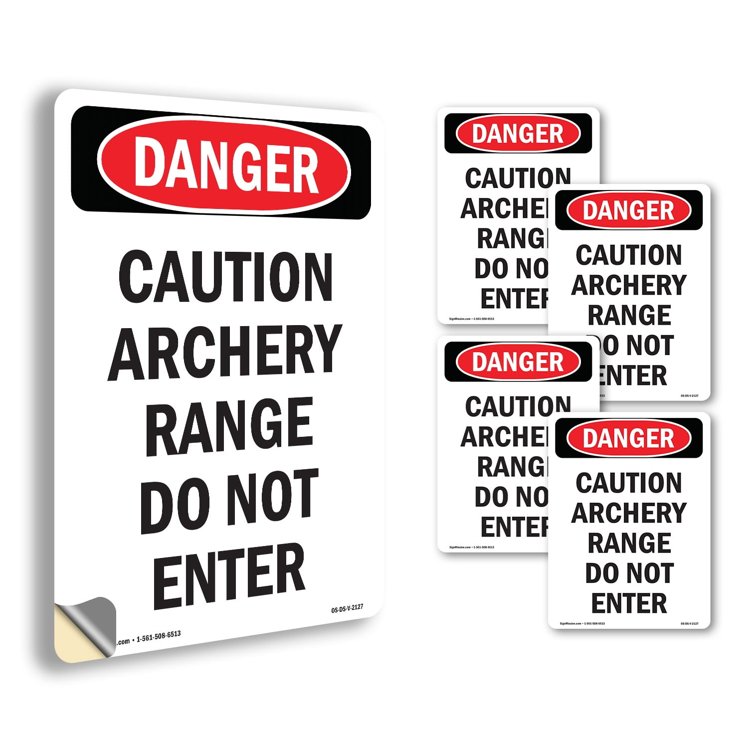 Caution Archery Range Do Not Enter OSHA Danger Vinyl Decal Label 5 Inch ...