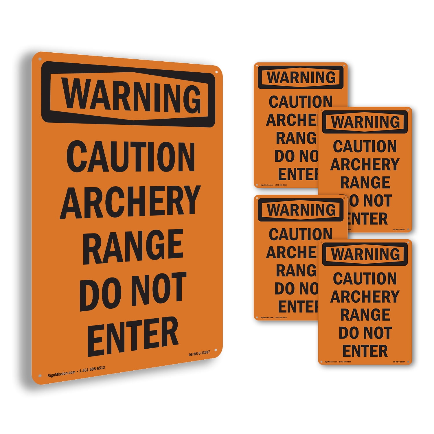 Caution Archery Range Do Not Enter OSHA WARNING Rigid Plastic Sign 10 ...