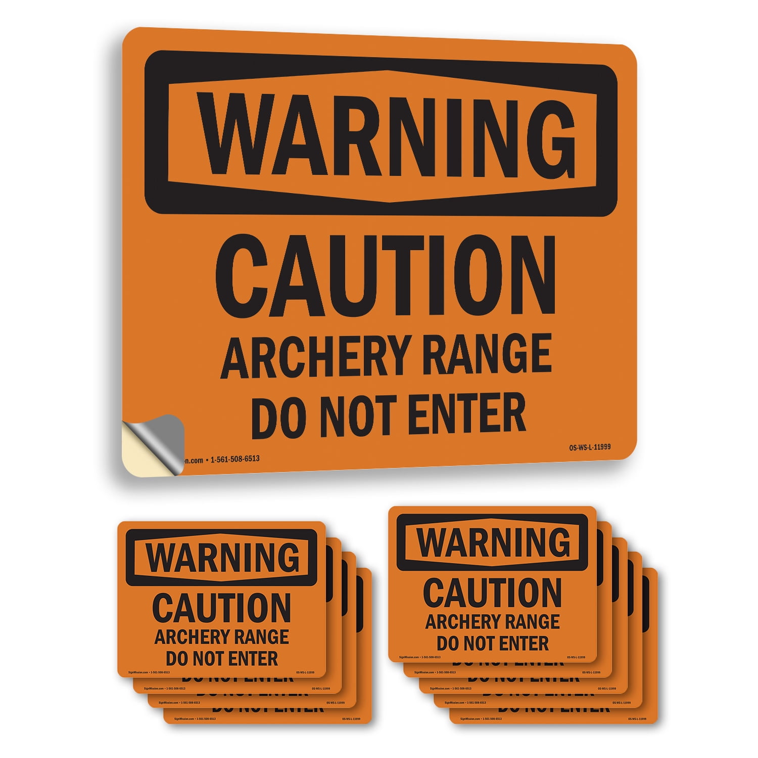 Caution Archery Range Do Not Enter OSHA WARNING Vinyl Decal Label 18 ...