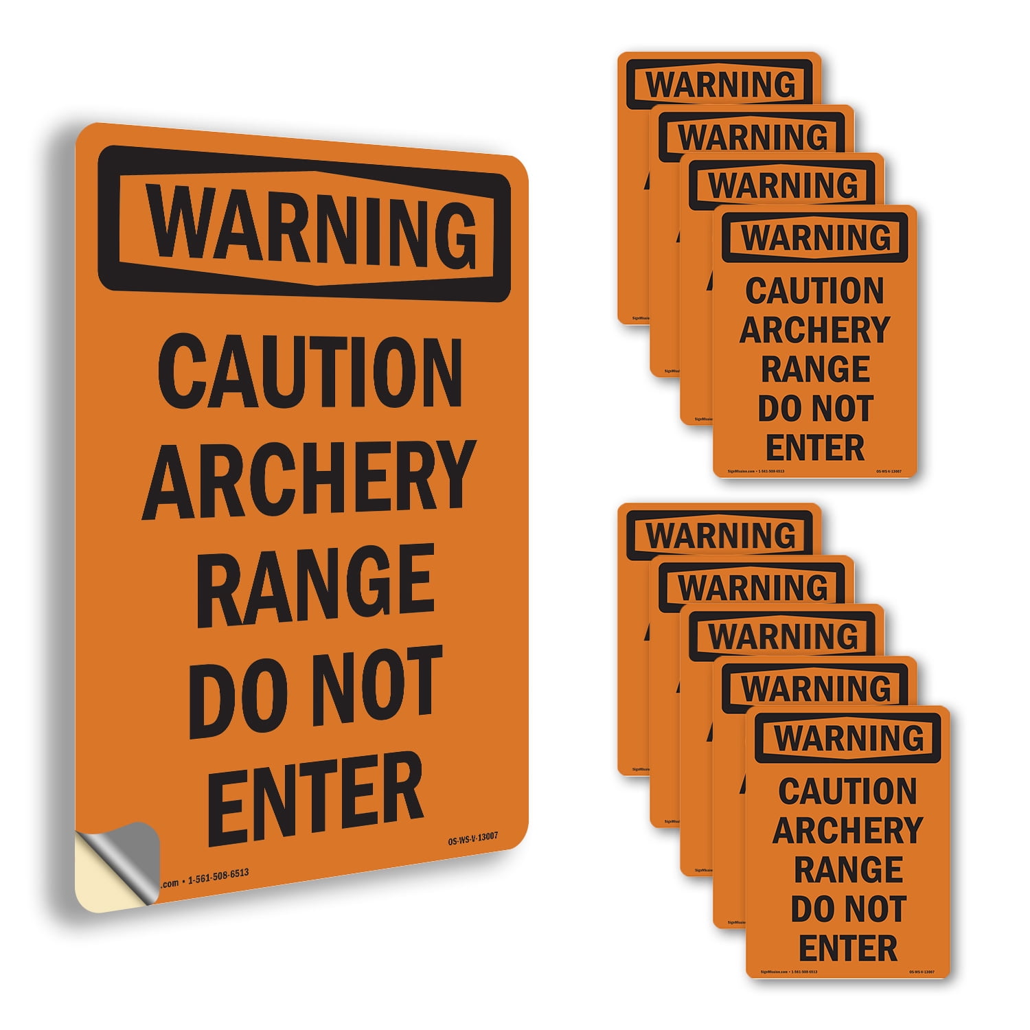 Caution Archery Range Do Not Enter OSHA WARNING Vinyl Decal Label 24 ...