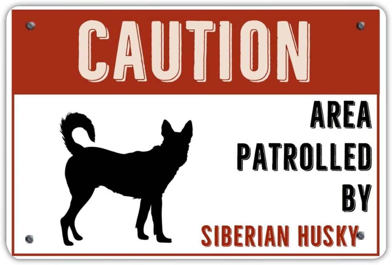 Caution Area Patrolled by Dog Sign Puppy Dog Silhouette Garden Decor UV ...