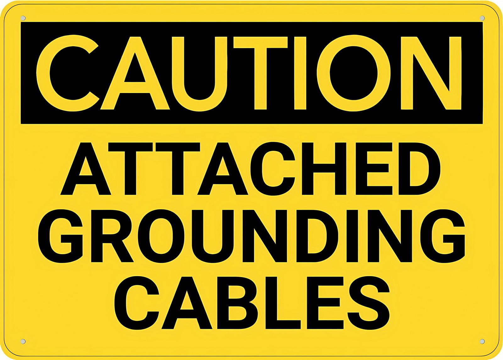 Caution Attached Grounding Cables Rust-Free Aluminum Sign 12 x 8 Inches ...