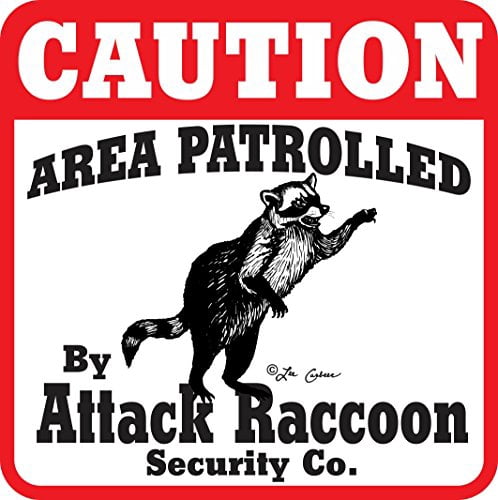 Caution Attack Raccoon Sign - Walmart.com