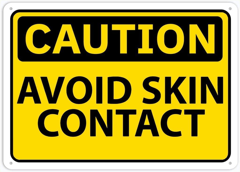 Caution Avoid Skin Contact Caution Safety Signs, Warning Signs ...