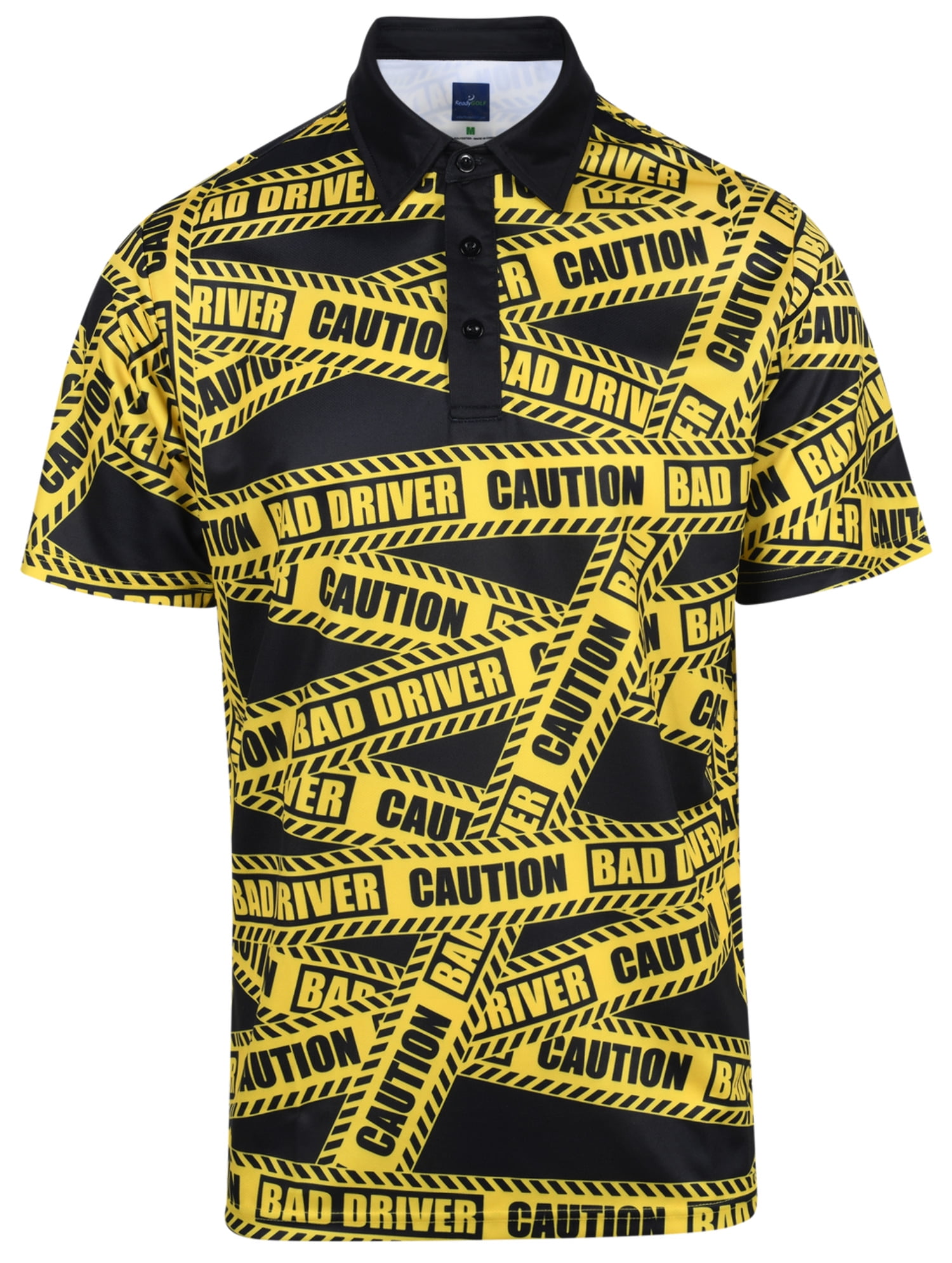 Caution Bad Driver Mens Golf Polo Shirt by ReadyGOLF - Walmart.com