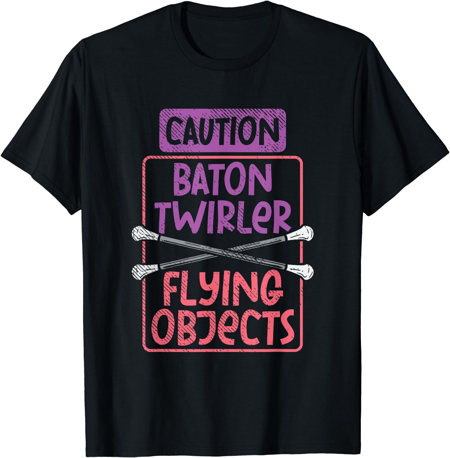 Caution Baton Twirler Flying Objects Baton Twirling Twirler T-Shirt - Walmart.com