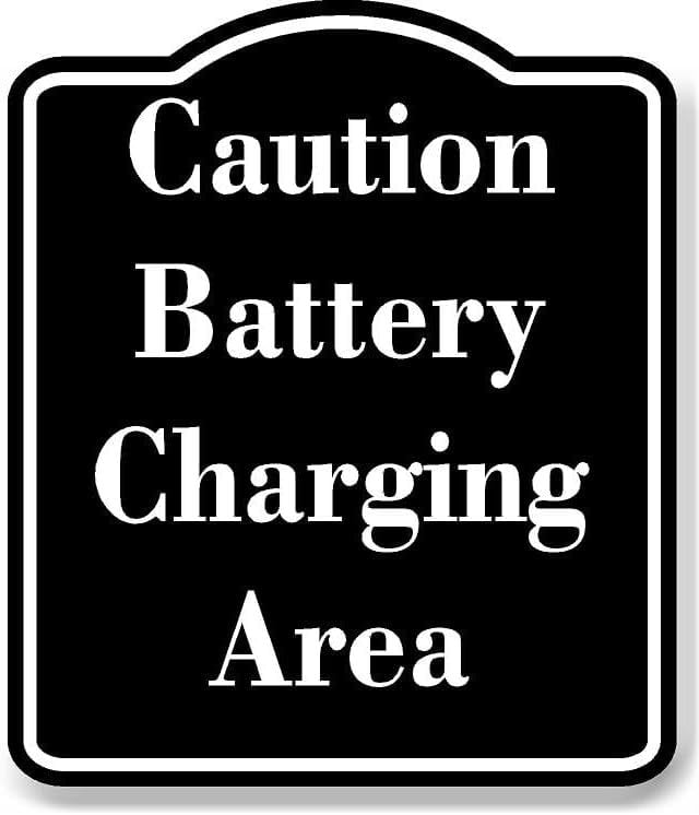 Caution Battery Charging Area BLACK Aluminum Composite Sign 15''x18 ...