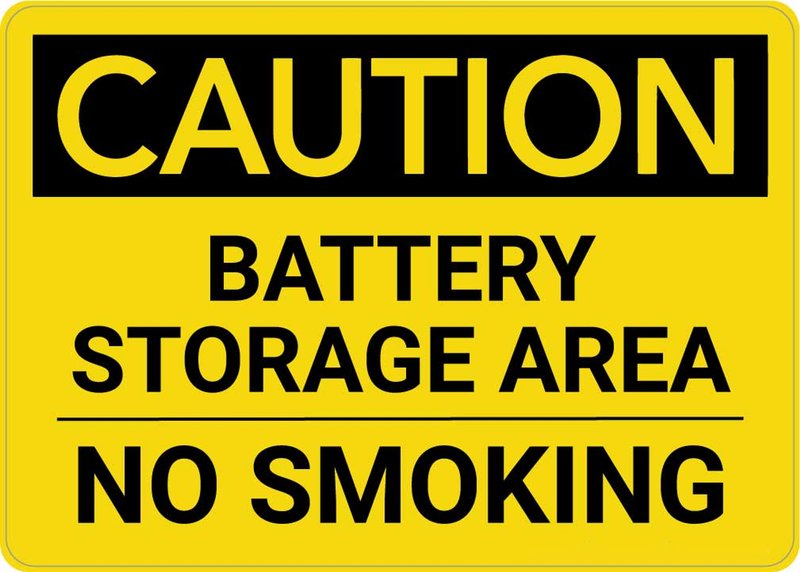 Caution Battery Storage Area No Smoking Retro Metal Tin Signs 12X8 Inch ...