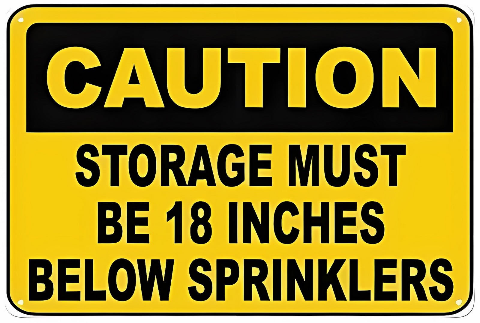 Caution Below Sprinklers Aluminum Tin Sign 12 x 8 Inches - Warning Sign ...