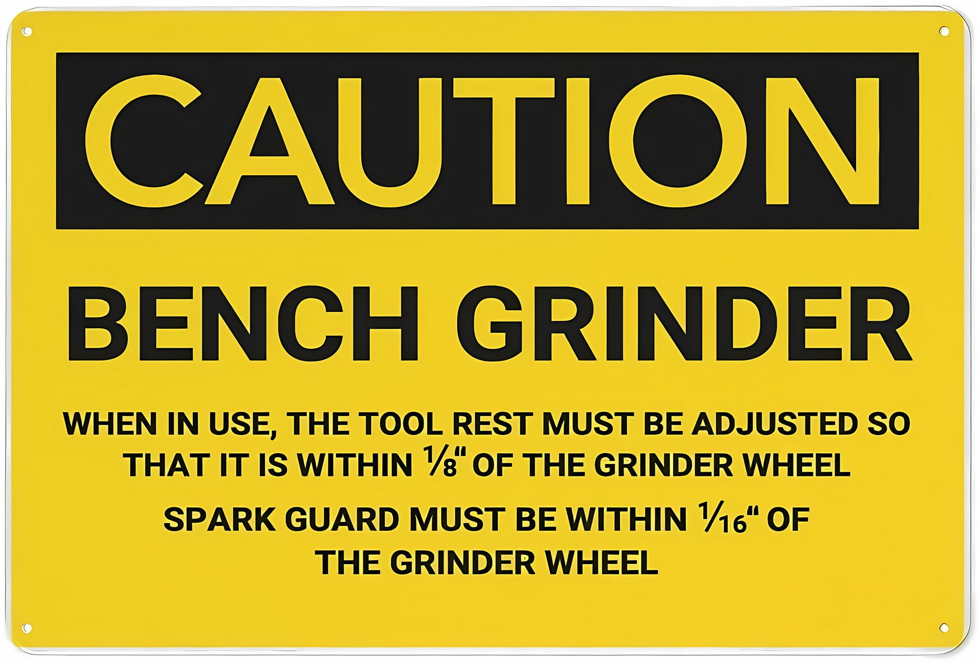 Caution Bench Grinder Tin Sign - 12×8 Inches, Home Kitchen Farm Garden ...
