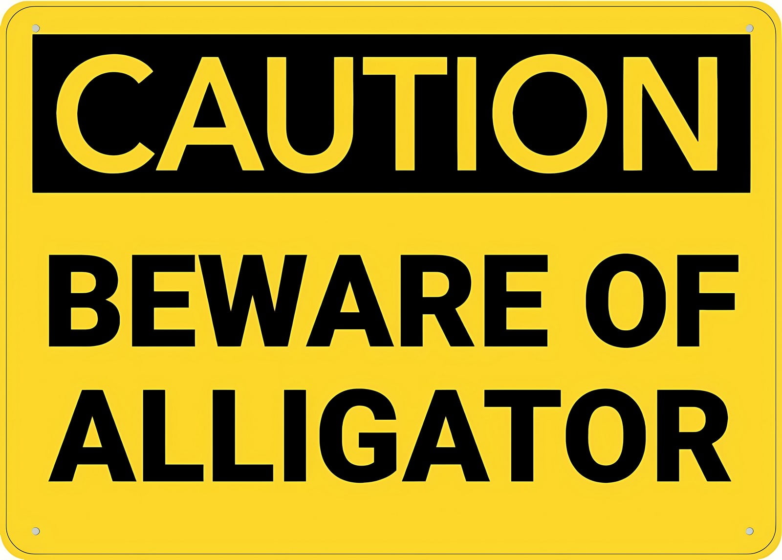 Caution Beware of Alligator Rust-Free Aluminum Sign 12 x 8 Inches - UV ...