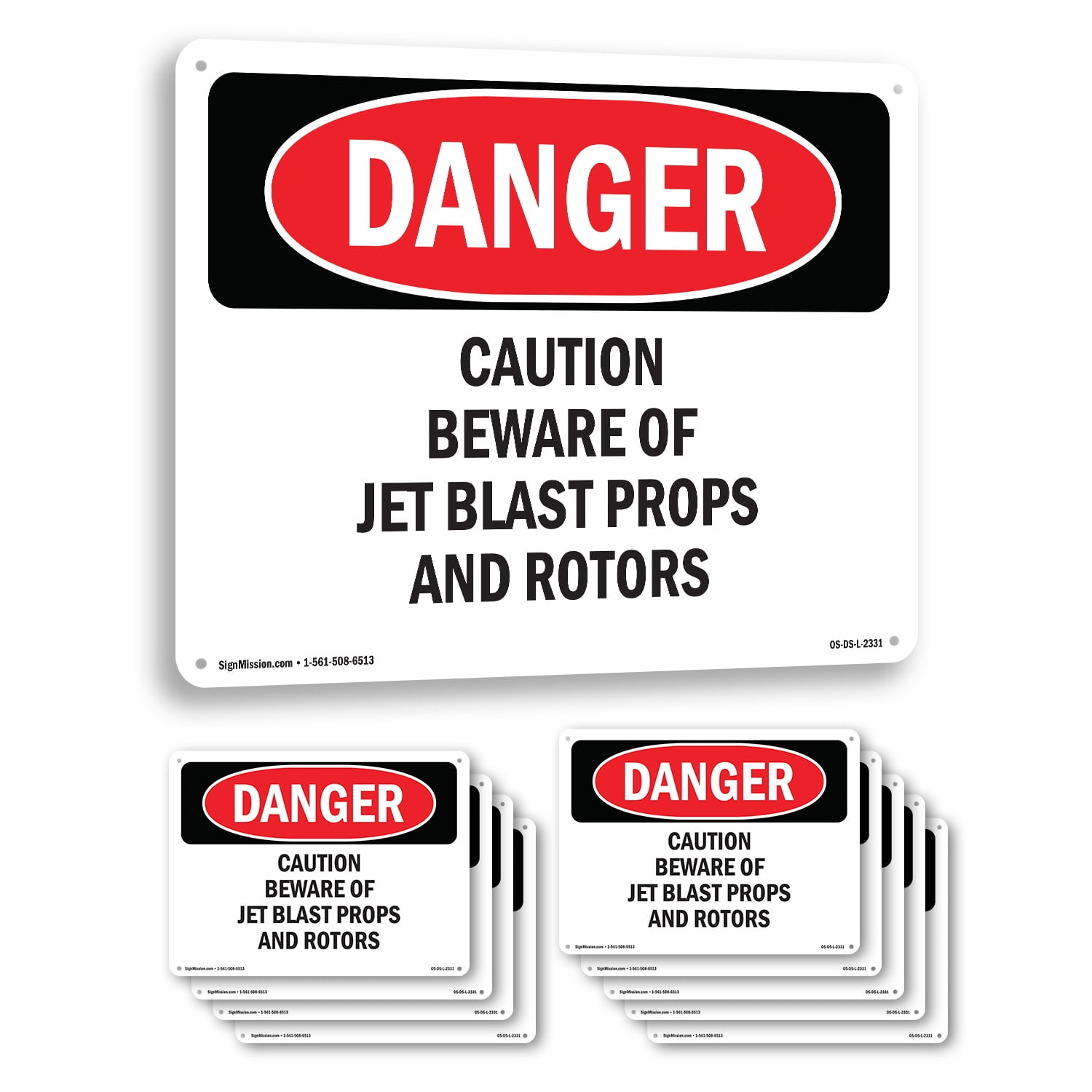 Caution Beware Of Jet Blast Props And Rotors OSHA Danger Rigid Plastic ...