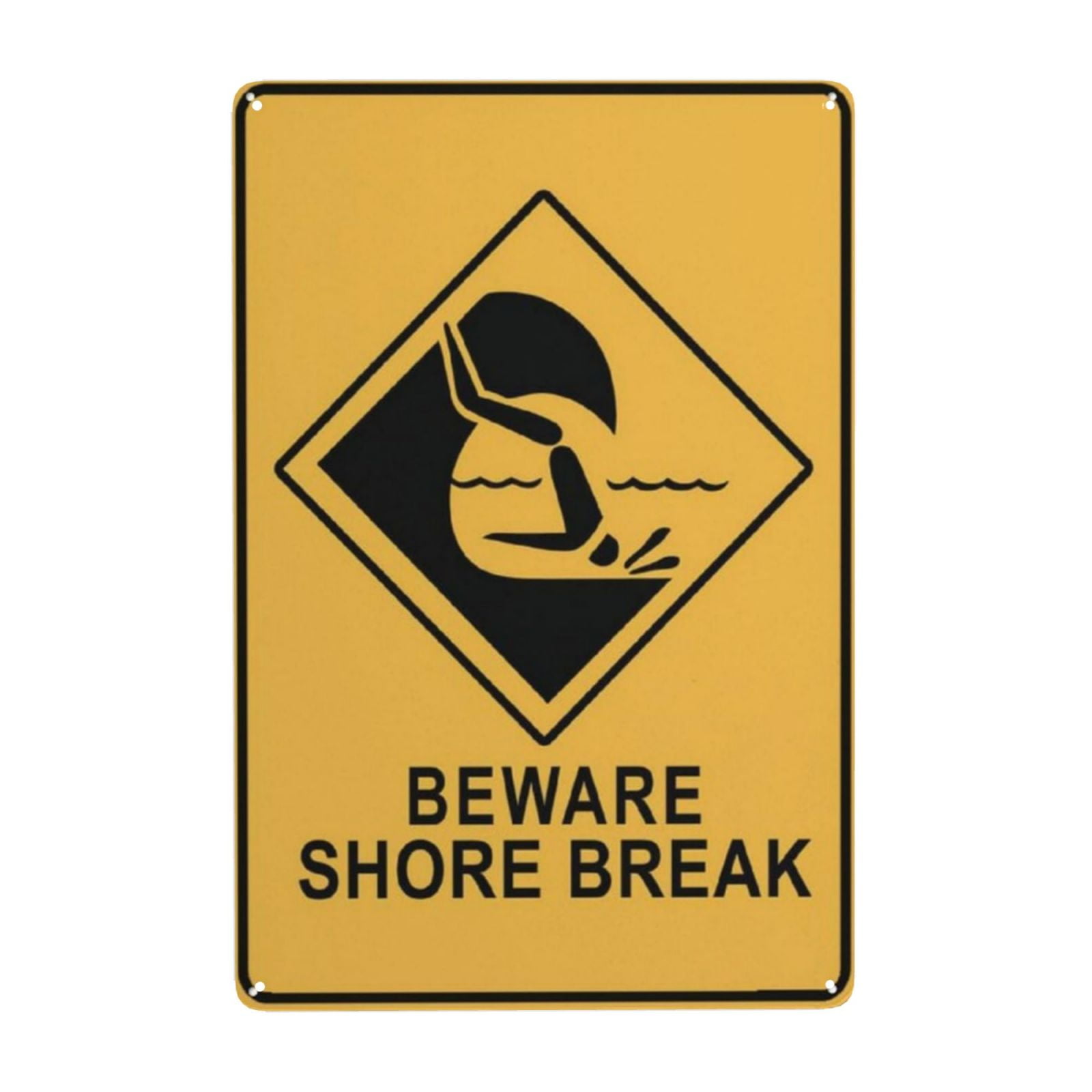 Caution Beware Shore Break Sign Men Bedroom Garage Sign Wall Art Decor ...