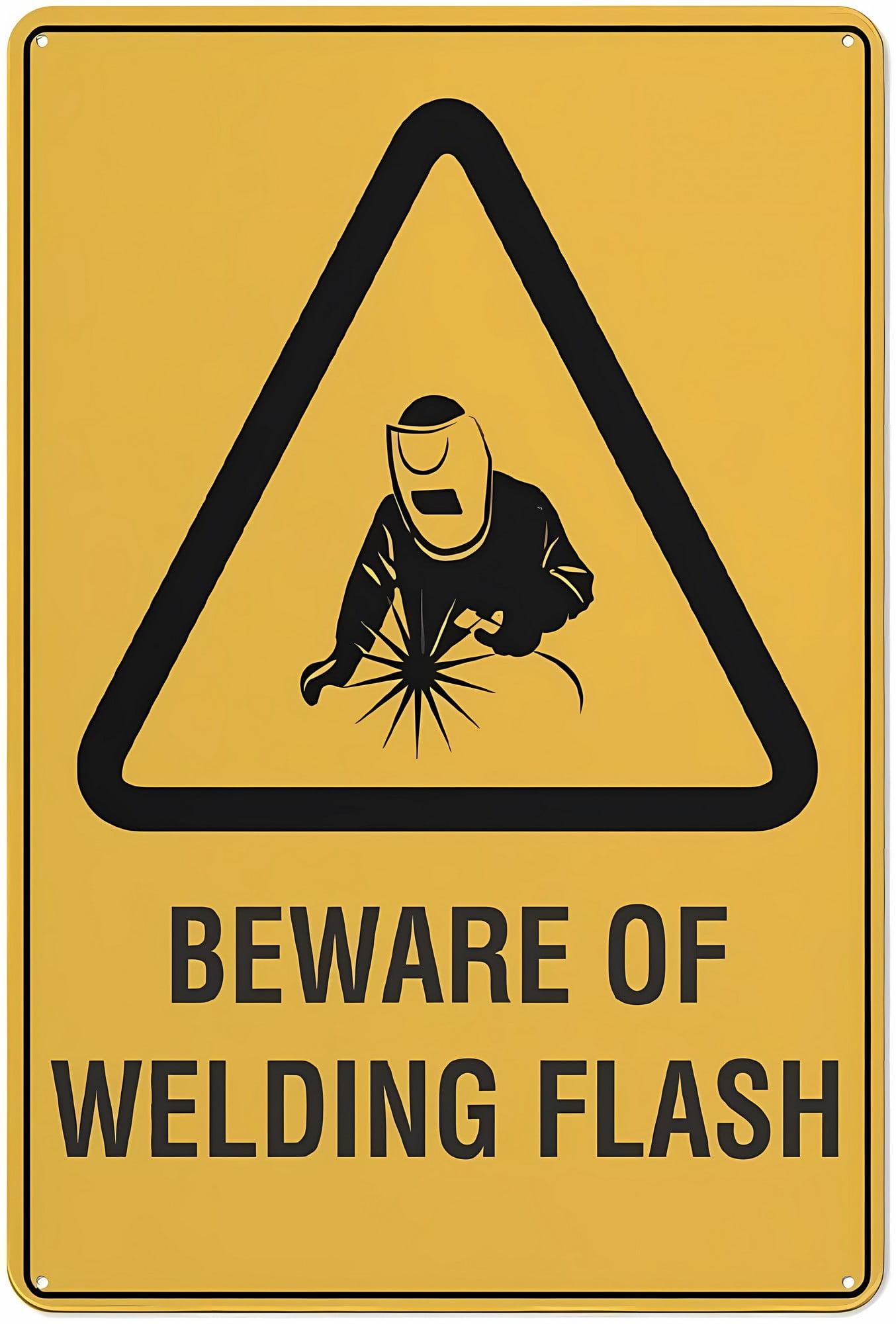 Caution Beware of Welding Flash Sign, 8"x12" Reflective Aluminum Sign ...