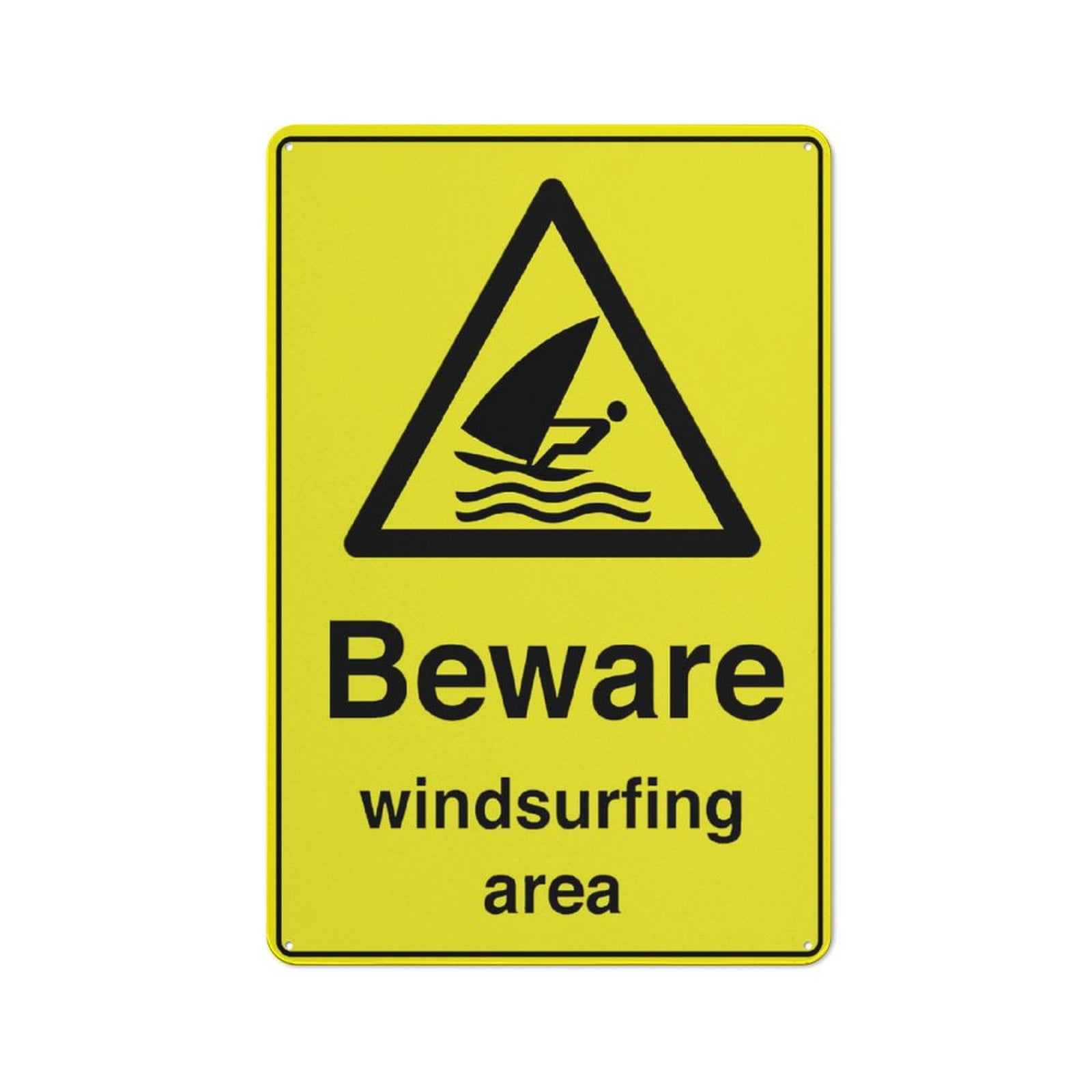 Caution Beware Windsurfing Area Sign Outdoor Metal Sign - 12 X 8 Metal ...