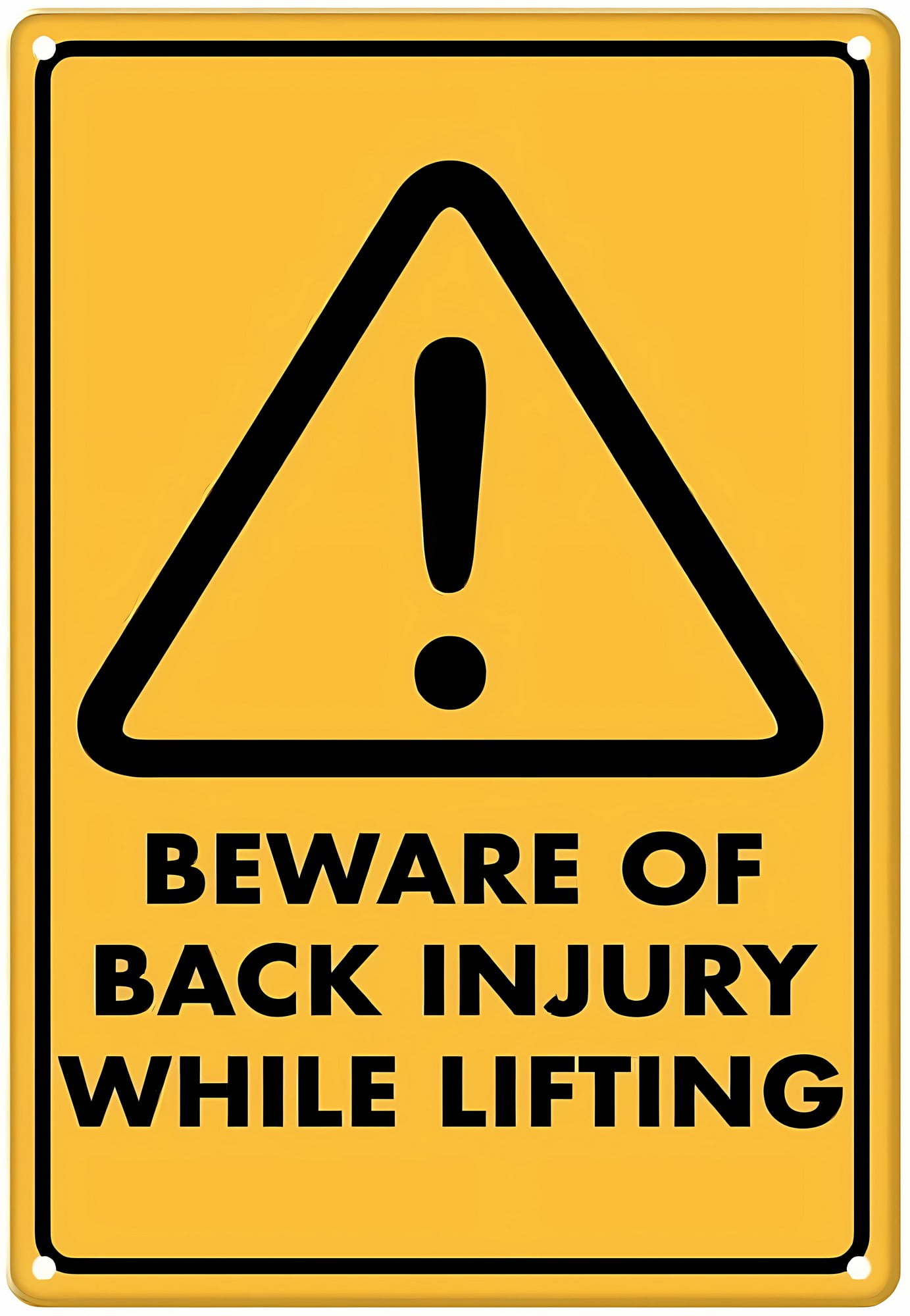 Caution Beware of Back Injury While Lifting Sign, 8"x12" Aluminum Tin ...