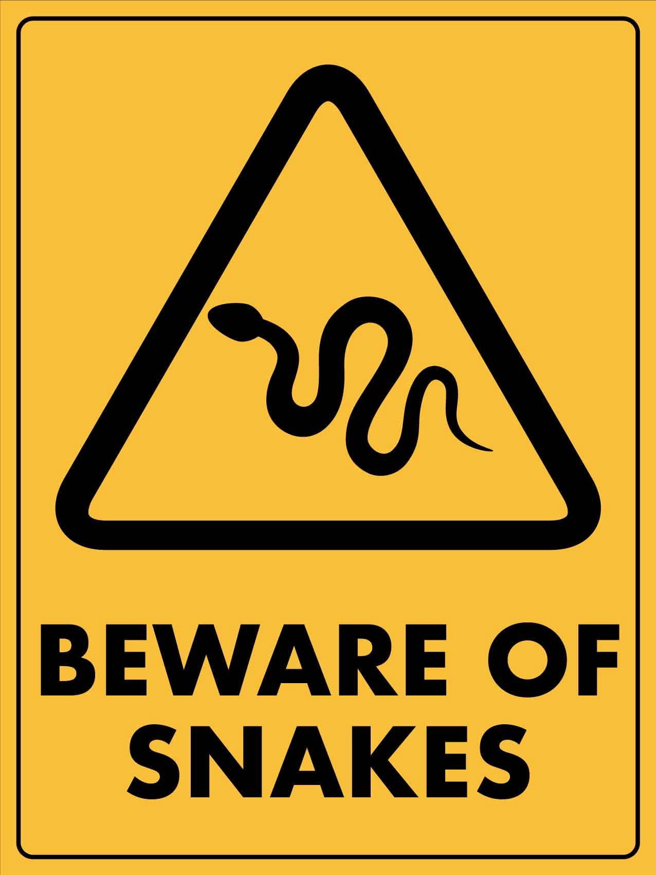 Caution Beware of Snakes Metal Sign Caution Danger Safety Security ...