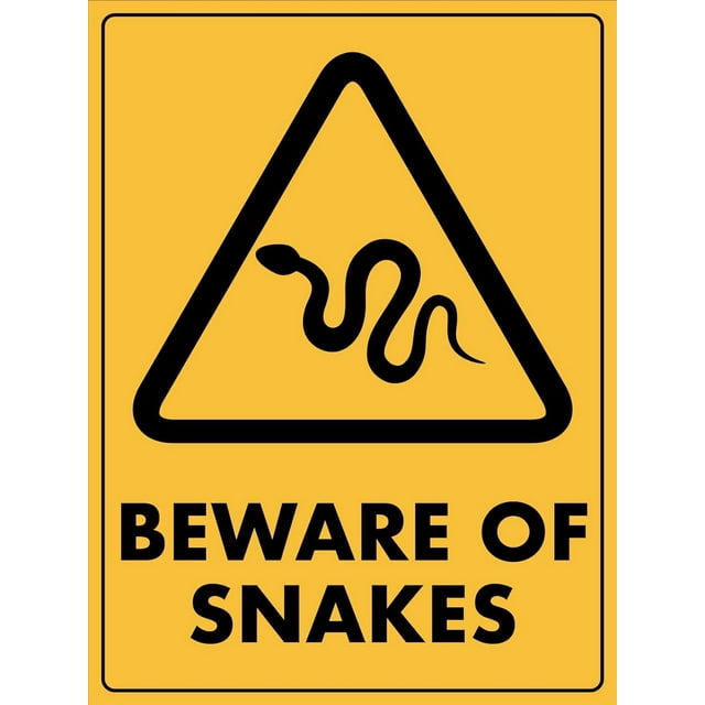 Caution Beware of Snakes Sign Metal Tin Sign 8x12 Inches Caution Danger ...