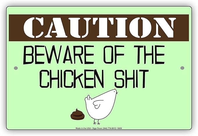 Caution Beware of The Chicken St Funny Hilarious Notice Metal Sign Wall ...