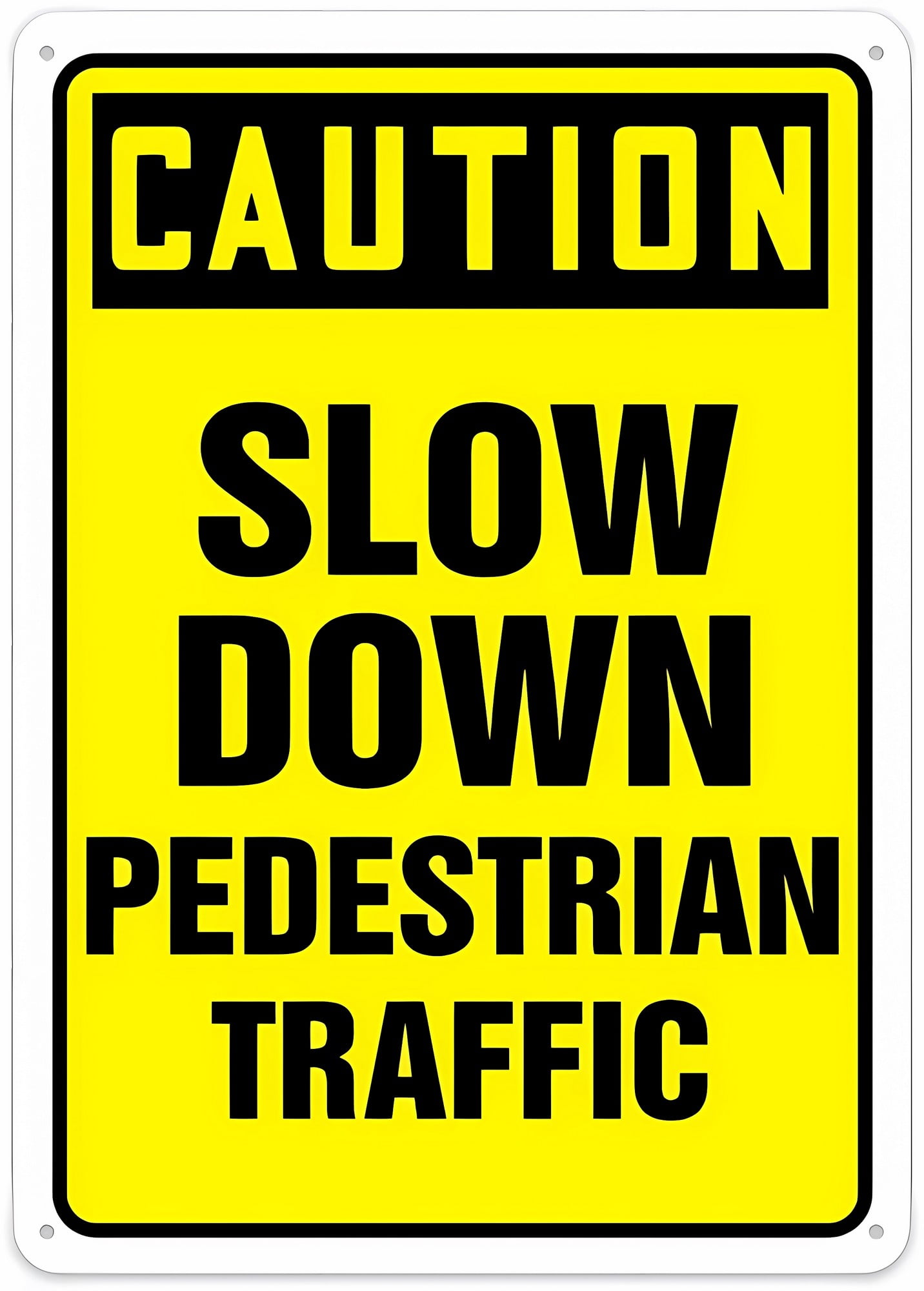 Caution Bicycle & Pedestrian Sign, 8"x12" Slow Down Traffic Safety Sign ...
