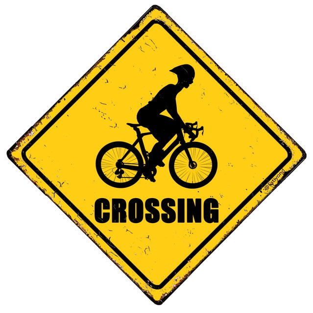 Caution Bike Metal Tin Signs Bike Funny Traffic Signs Indoor & Outdoor ...